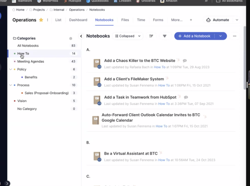 Event Summary: Using Teamwork to Document Processes